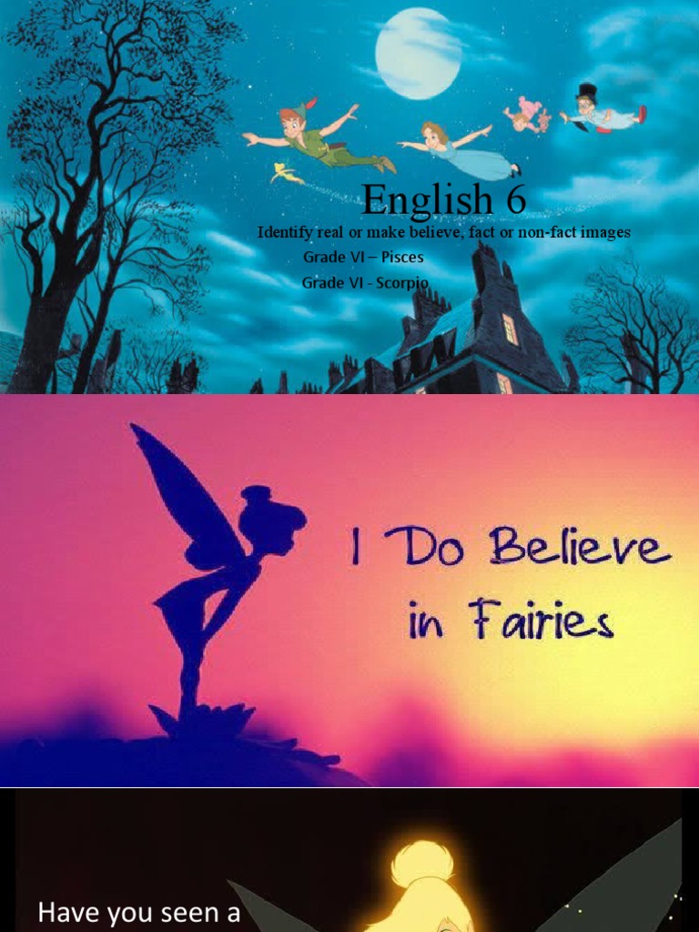 English 6 Identify Real or Make Believe, Fact or Non-Fact Images | PDF