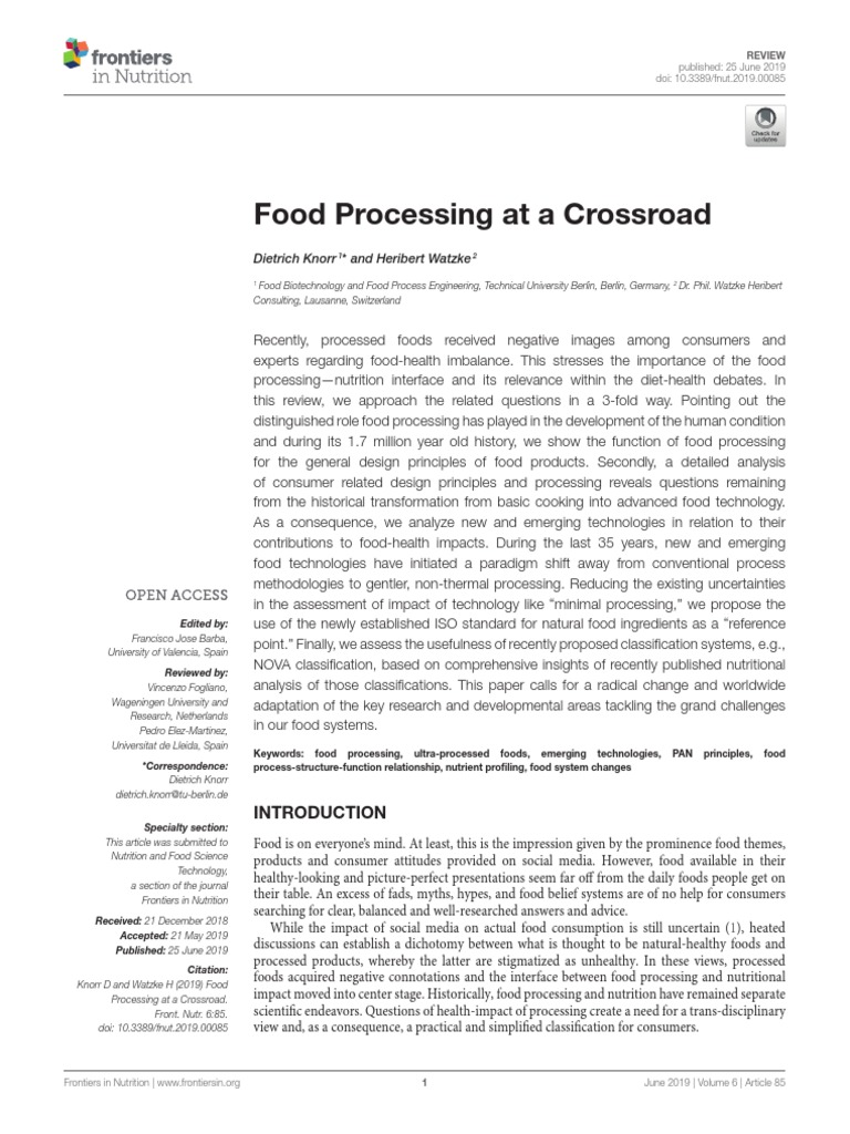 Food Processing Review | PDF | Foods | Food Processing