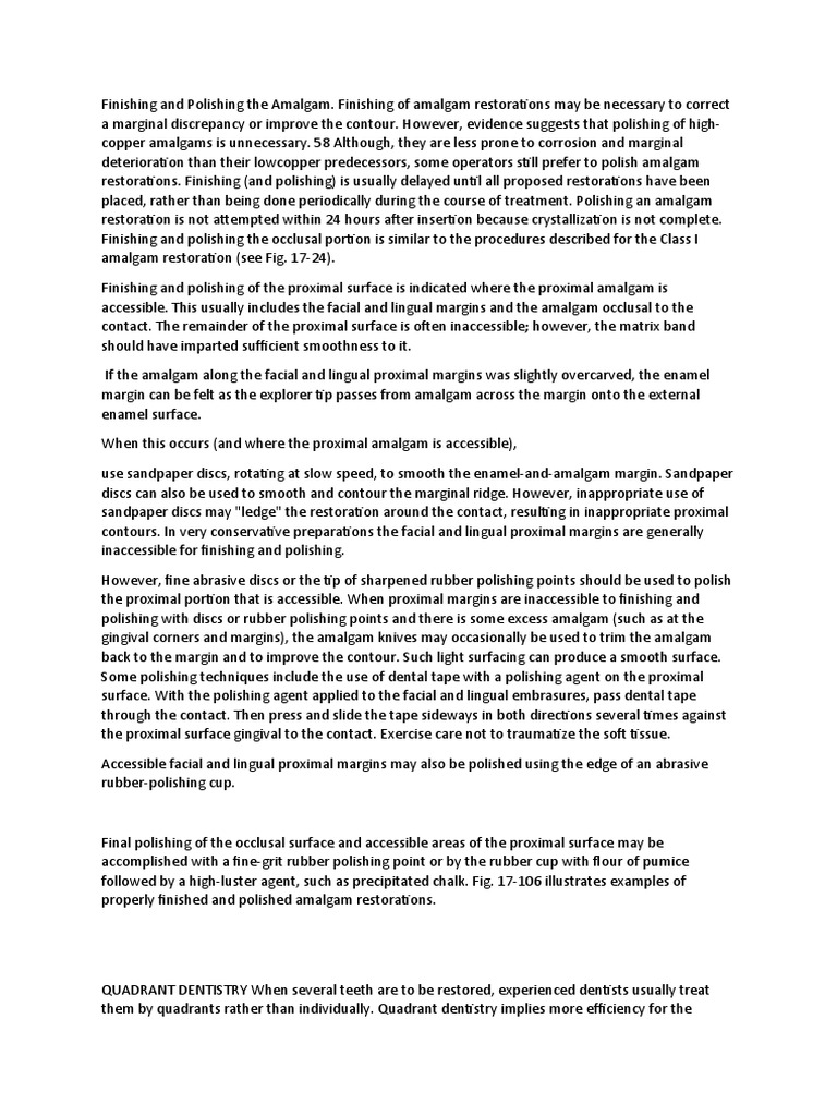 Finishing and Polishing The Amalgam Class 2 | PDF | Dentistry | Health ...