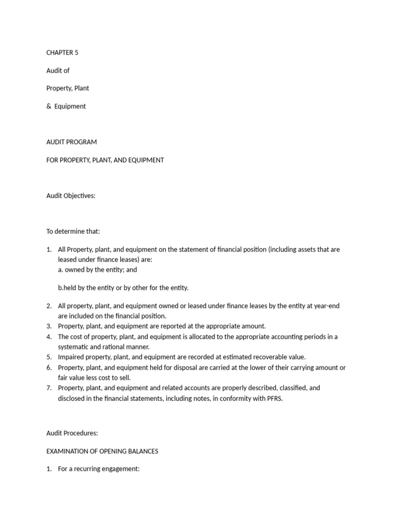 Chapter 5 PPE | PDF | Audit | Book Value