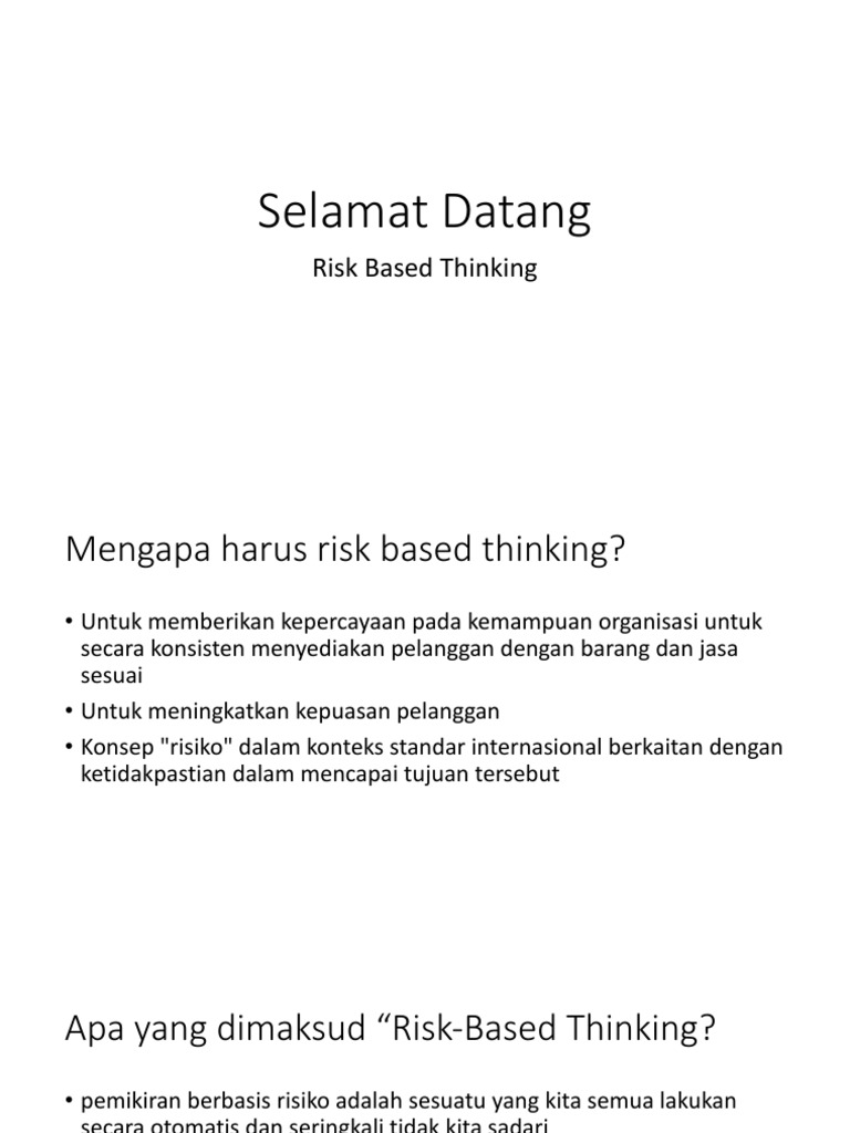 Risk Based Thinking | PDF | Bisnis