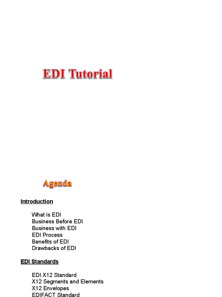 EDI Basics and Standards Overview | PDF | Electronic Data Interchange ...