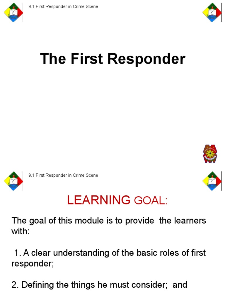 First Responder in Crime Scene | PDF | Crime Scene | Learning