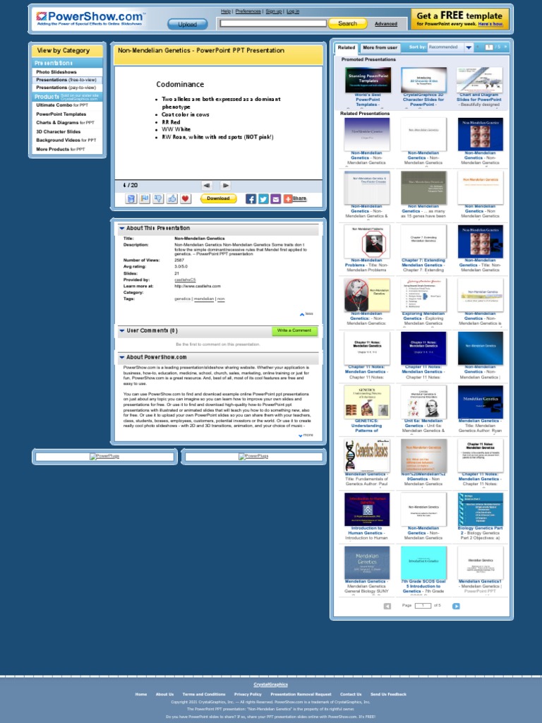 Non-Mendelian Genetics PowerPoint Presentation - Free To Download - Id ...
