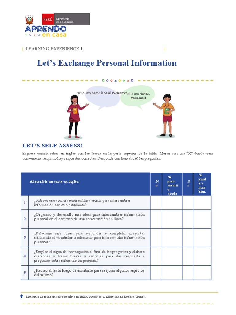 Let's Exchange Personal Information | PDF