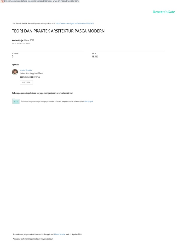 POSTMODERNARCHITECTUREProfKhaled en Id | PDF