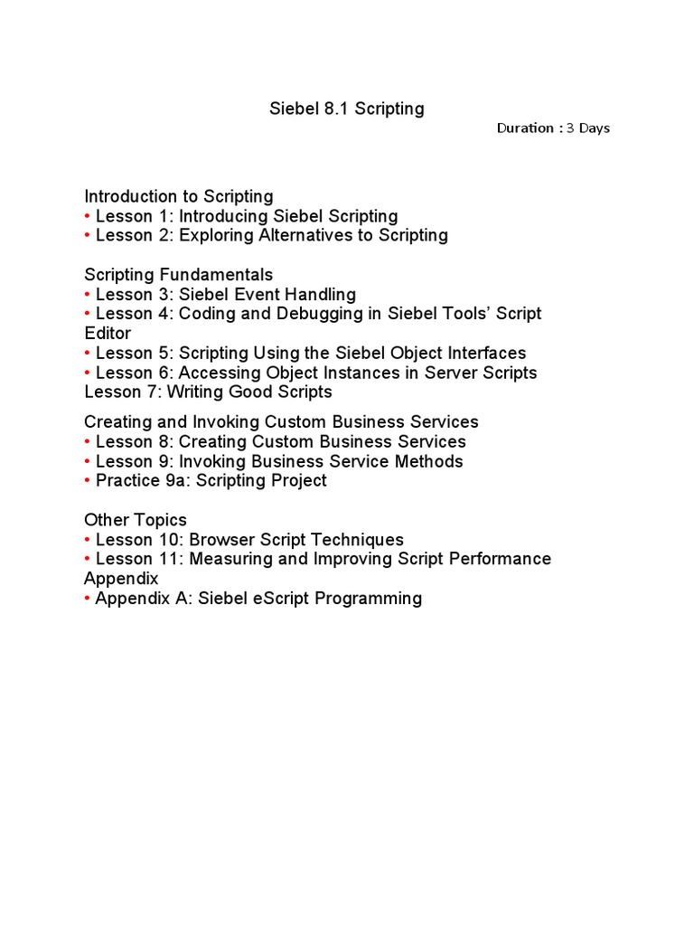 Siebel 81 Scripting | PDF