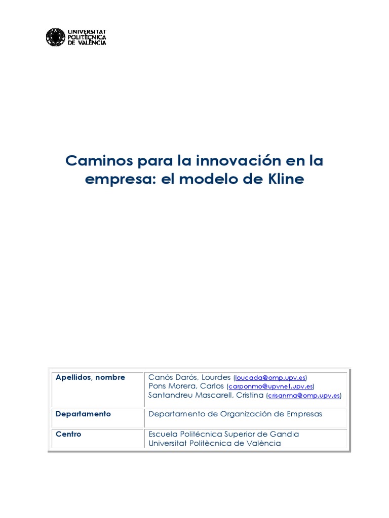 Modelo de Kline | PDF | Innovación | Investigación y desarrollo