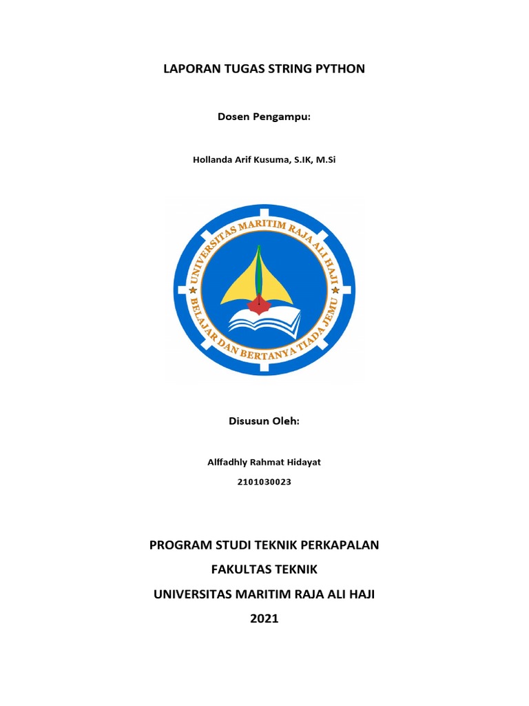 Laporan Tugas String Python Alffadhly - 2101030023 | PDF | Komputer