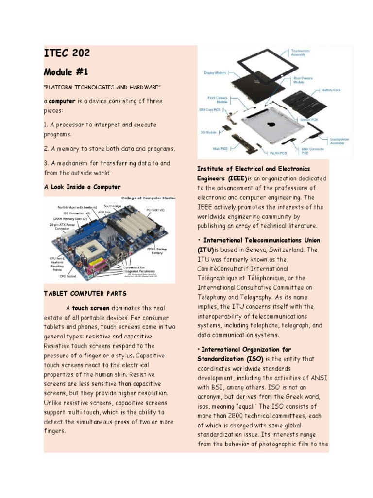 ITEC 202: Module #1 | PDF | Computer Data Storage | Random Access Memory