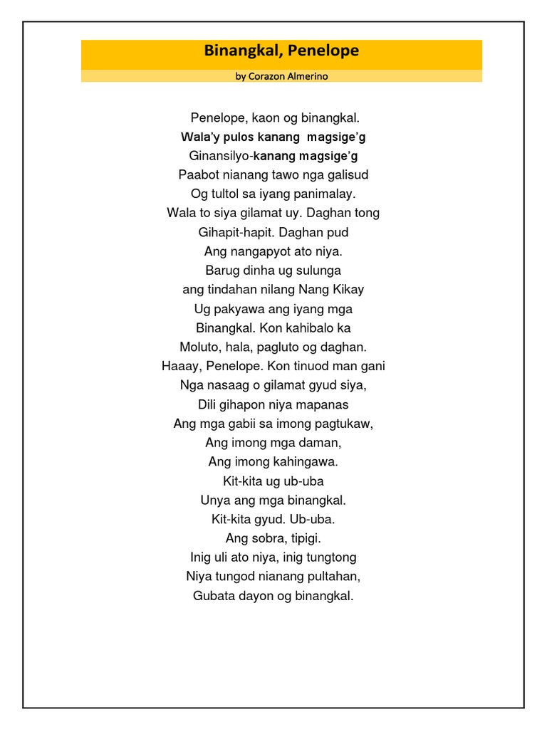 Binangkal, Penelope | PDF