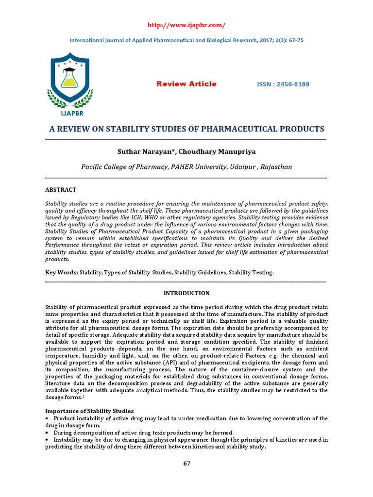 A - Review - On - Stability - Studies - of - Pharmaceutical - Products ...