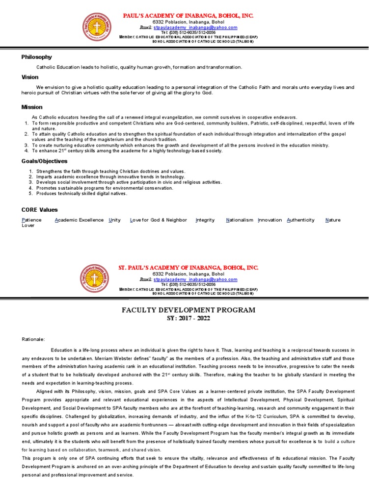 Faculty Development Program | PDF | Curriculum | Educational Assessment