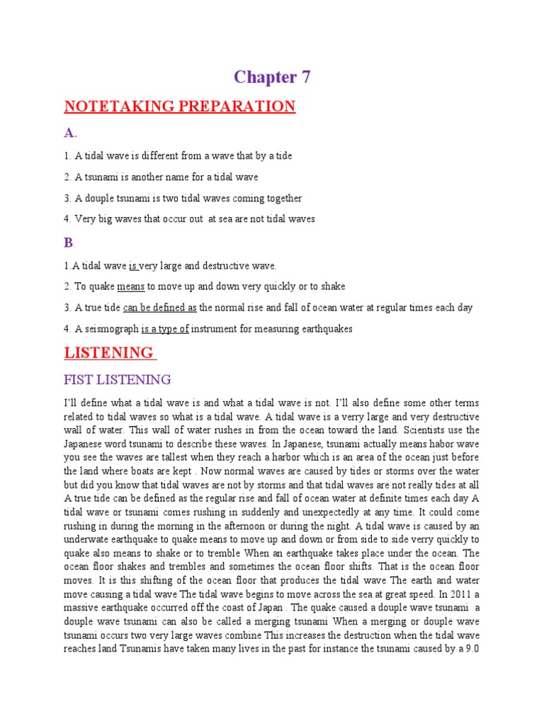 Chapter 7 NOTETAKING PRE | PDF | Tsunami | Earthquakes