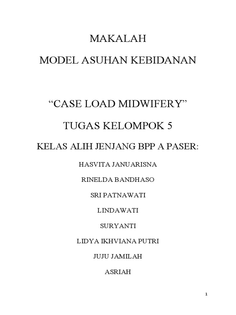 A. Kel 5 Case Load Midwifery | PDF