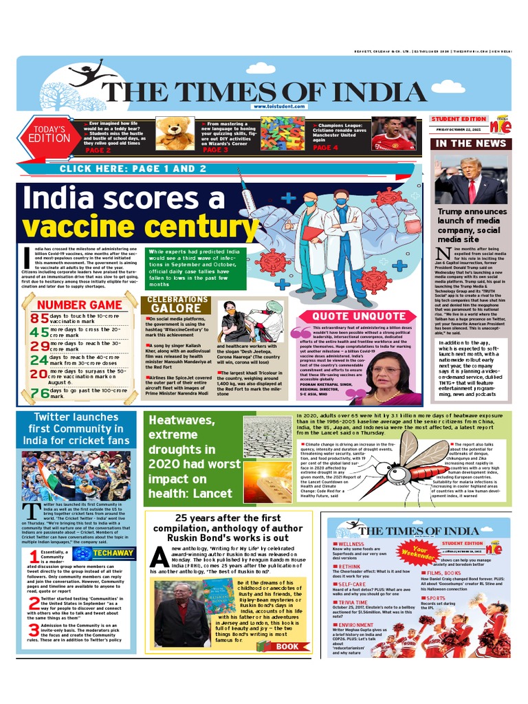 Times NIE Web Ed October 22 2021 | PDF