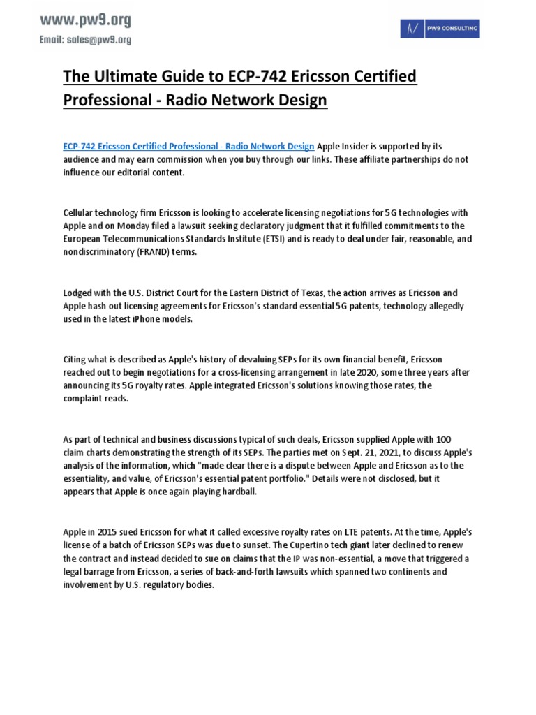 The Ultimate Guide To ECP-742 Ericsson Certified Professional - Radio ...