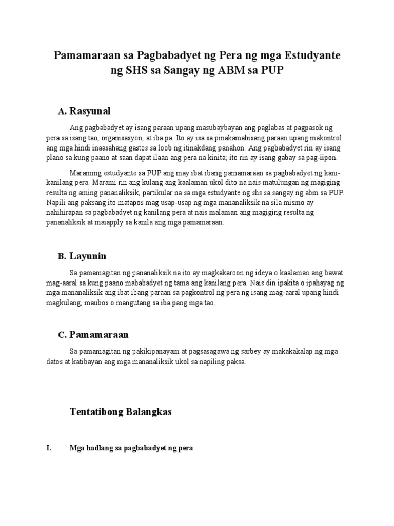 Pamamaraan Sa Pagbabadyet NG Pera NG Mga | PDF