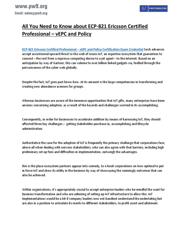 All You Need To Know About ECP-821 Ericsson Certified Professional ...