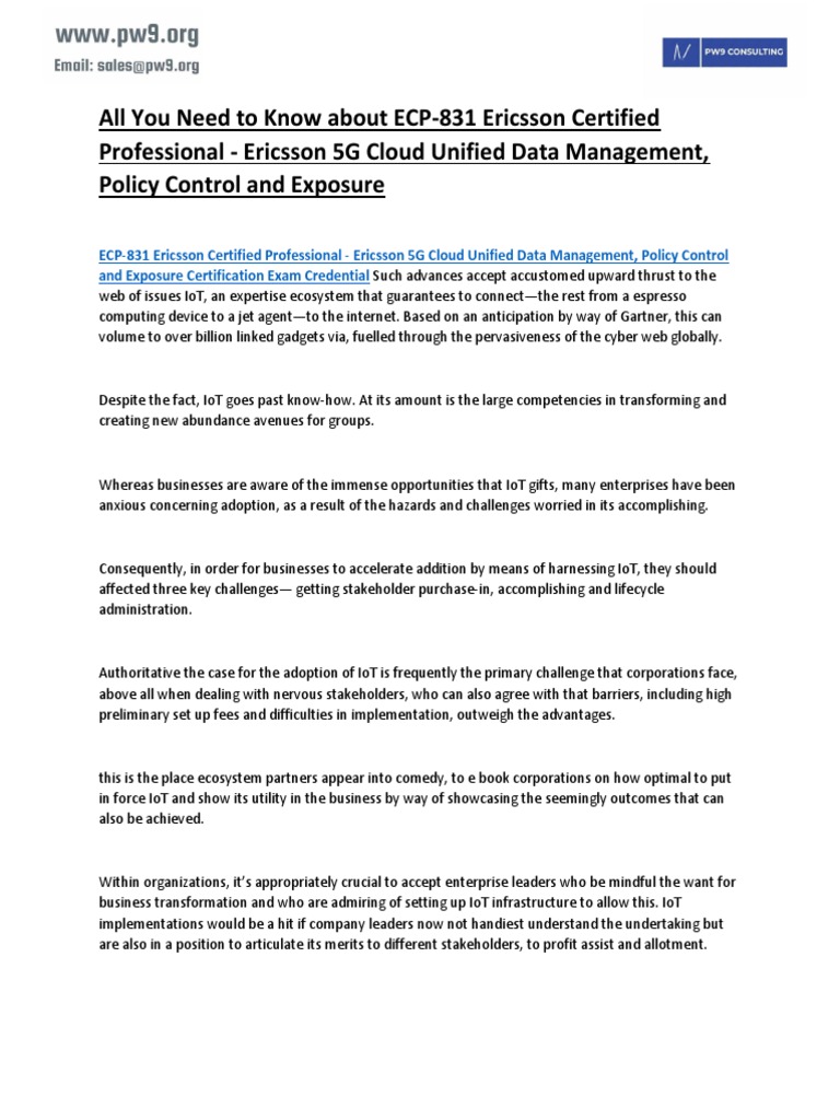 All You Need To Know About ECP-831 Ericsson Certified Professional ...