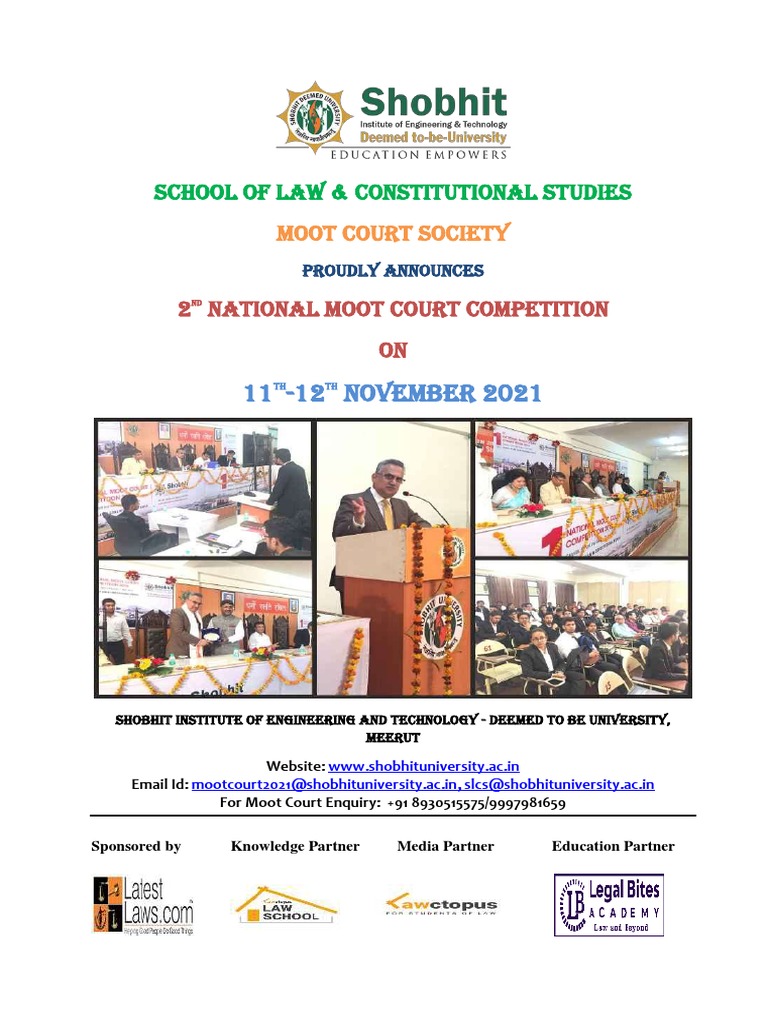 SLCS Moot Court Brochure 2021 | Download Free PDF | Precedent | Law School
