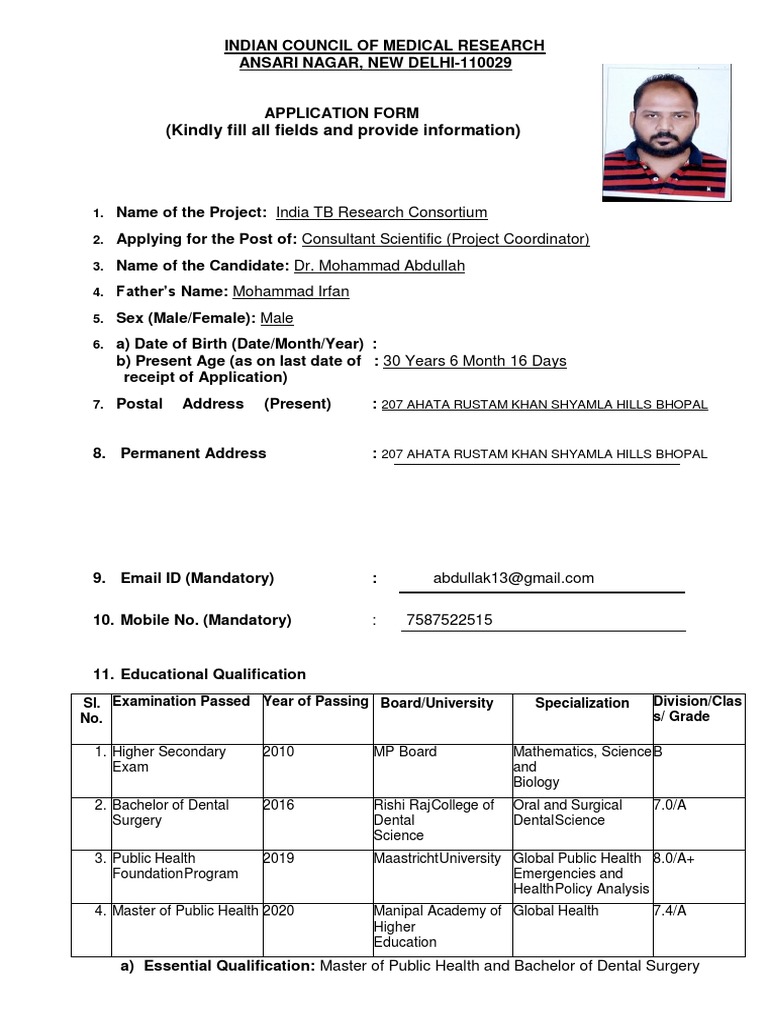 Application For Project Coordinator | Download Free PDF | Surgery ...