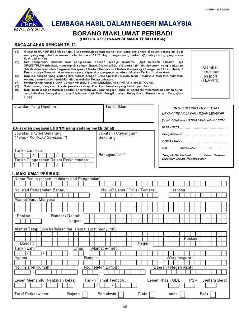 Borang LHDN | PDF
