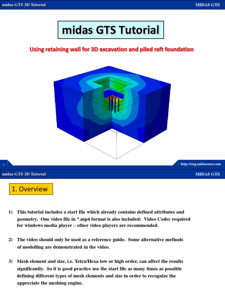 GTS Tutorial 3D Deep Excavation | PDF | Deep Foundation | Shear Stress