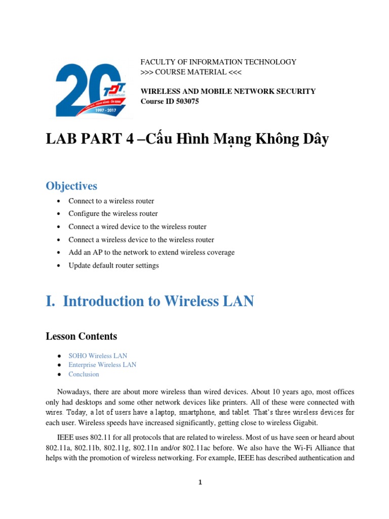 Configuring Wireless Networks Lab | PDF | Wireless Lan | Wireless ...