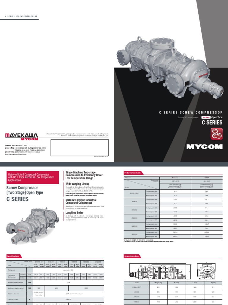 C Series Screw Compressor | PDF | Mechanical Engineering | Chemical ...