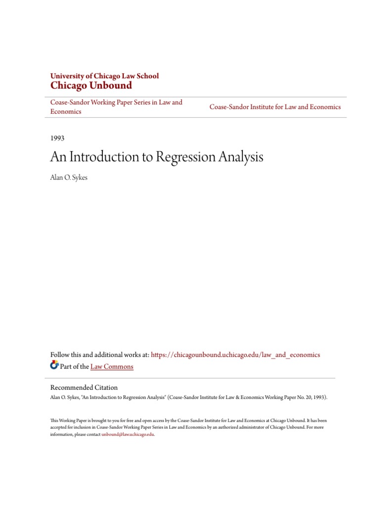 An Introduction To Regression Analysis | PDF | Regression Analysis ...
