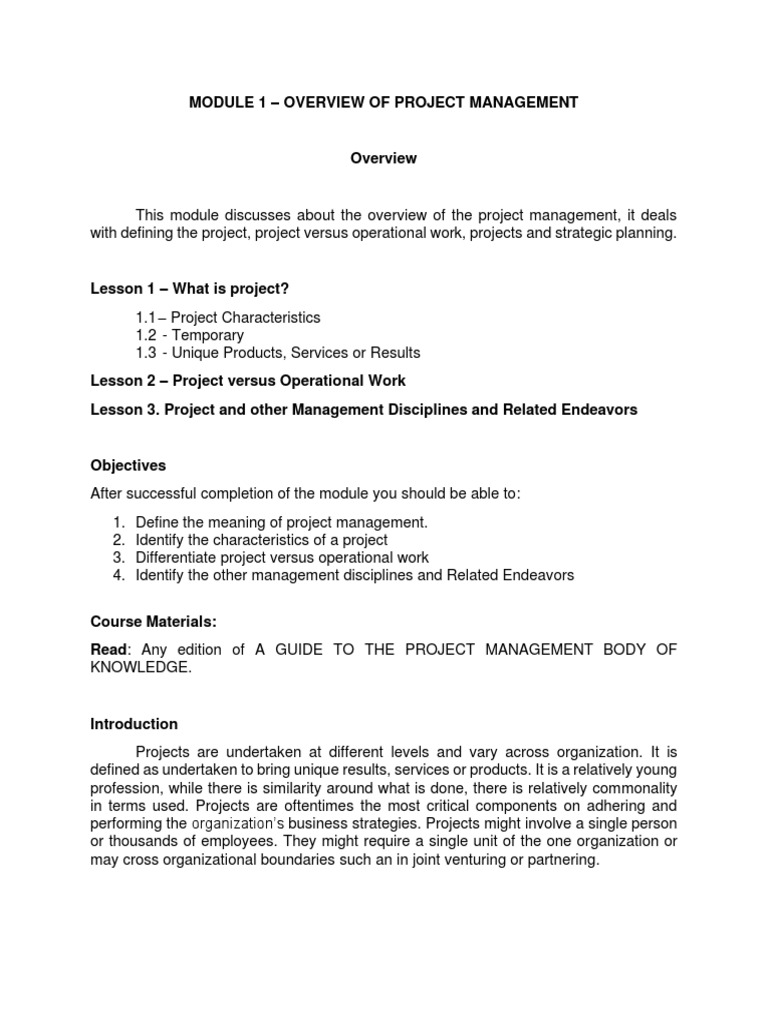 1 Overview of Project Management | PDF | Project Management | Software