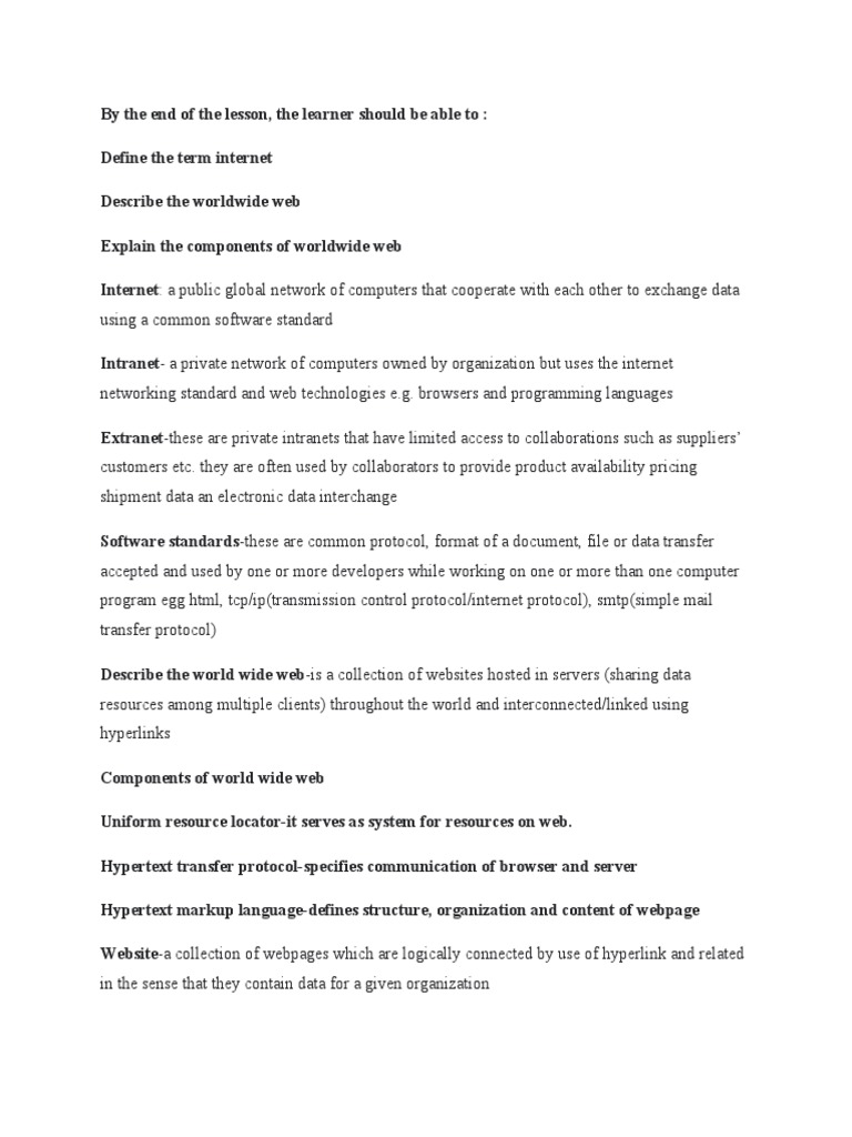 Ibp Notes | PDF | Internet & Web | World Wide Web