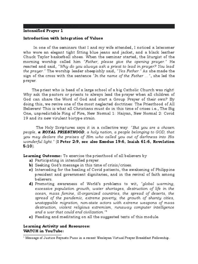 The Priesthood of All Believers: Exercising Prayer and Intercession in ...