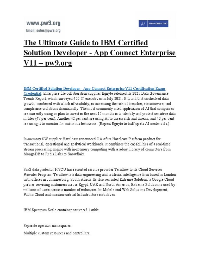 The Ultimate Guide To IBM Certified Solution Developer - App Connect ...