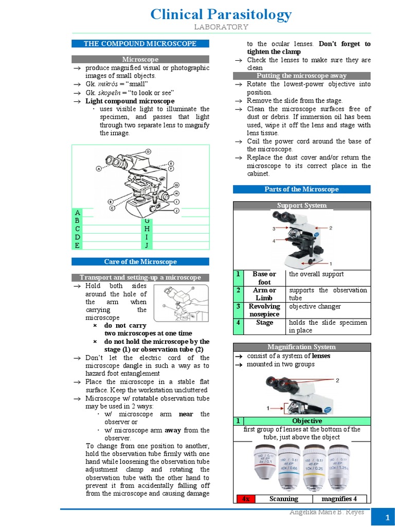 The Compound Microscope Microscope Putting The Microscope Away | PDF ...