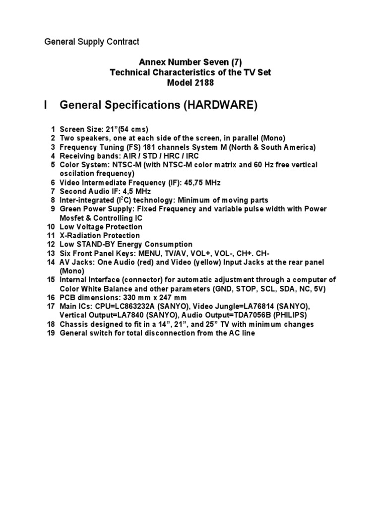Annex 7 General Contract | PDF | Electronics | Electrical Engineering