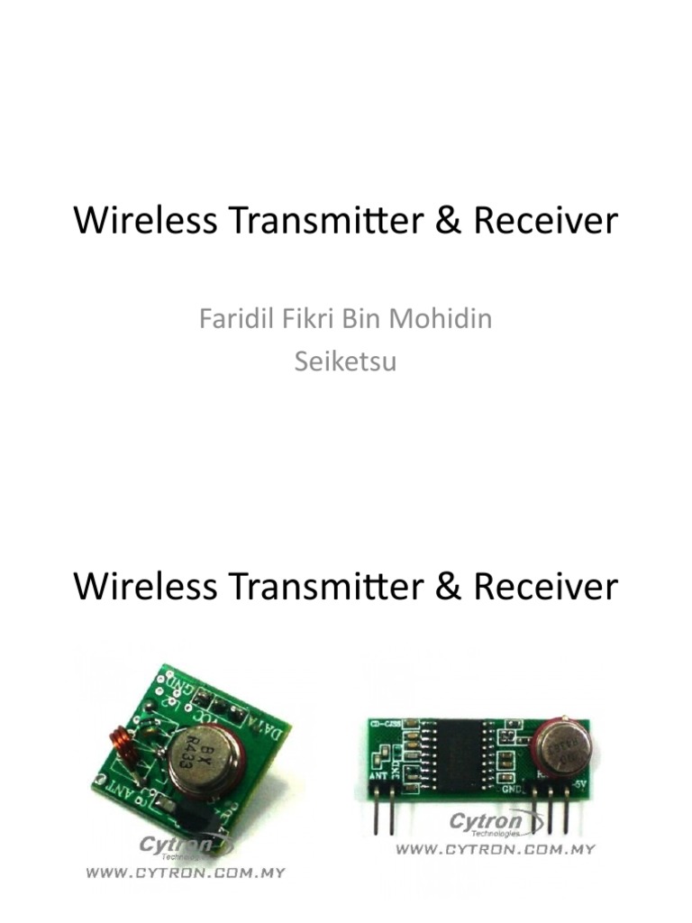 Wireless Transmitter & Receiver Overview | PDF | Technology & Engineering