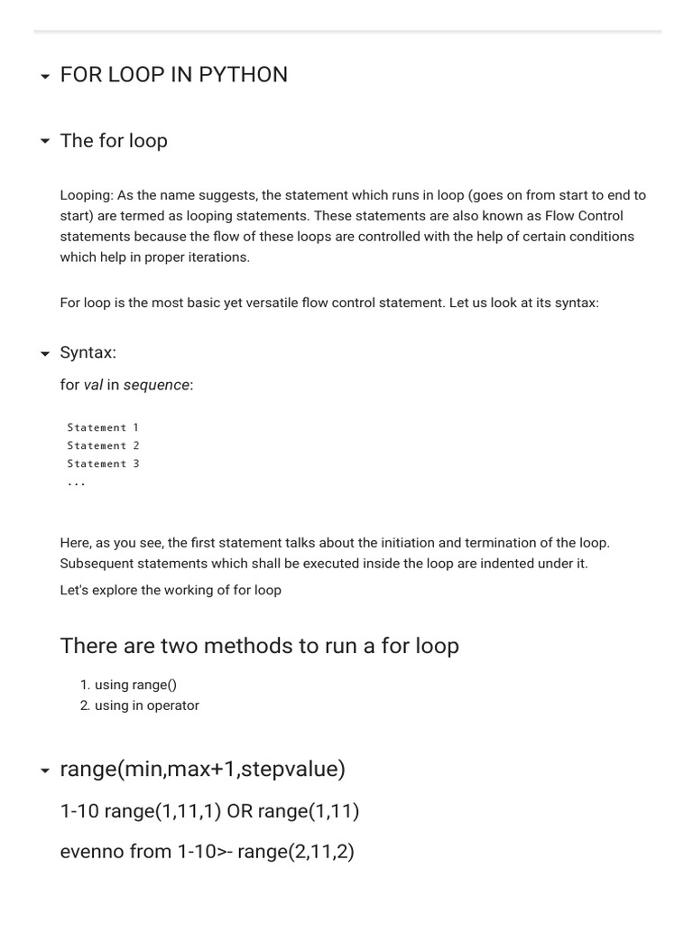 Class Xi For Loop Students 2021-22 - Colaboratory | PDF | Control Flow | Computer Programming