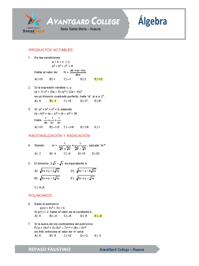 Algebra | PDF | Álgebra | Ciencia computacional
