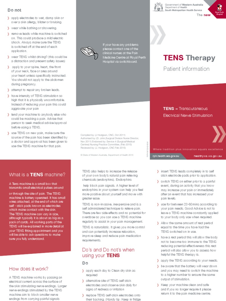 Tens Therapy Brochure | PDF | Pain | Clinical Medicine