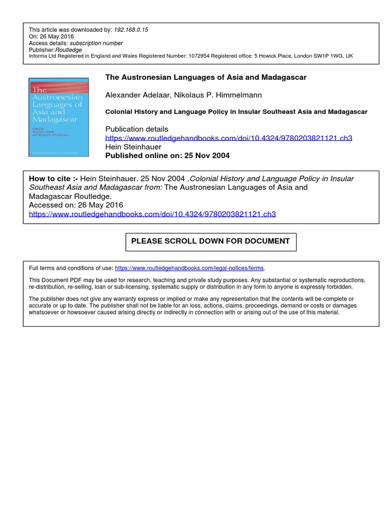 Colonial Language Policy | Download Free PDF | Indonesian Language ...