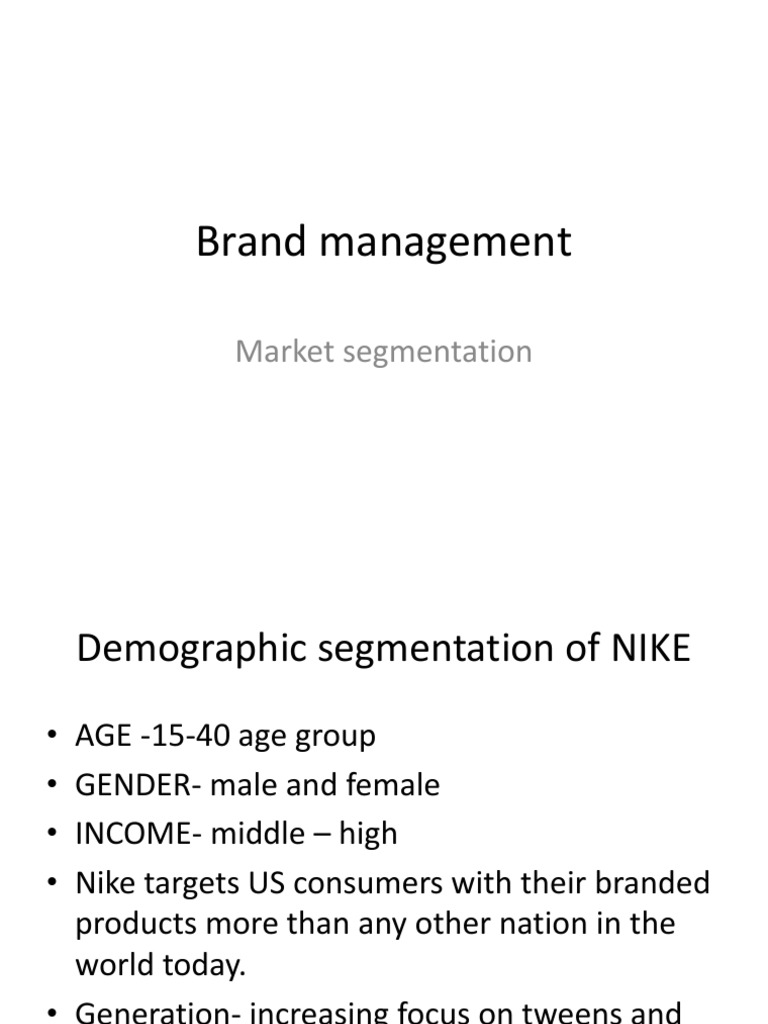 Market Segmentation of Nike | PDF | Social Science | Self-Improvement