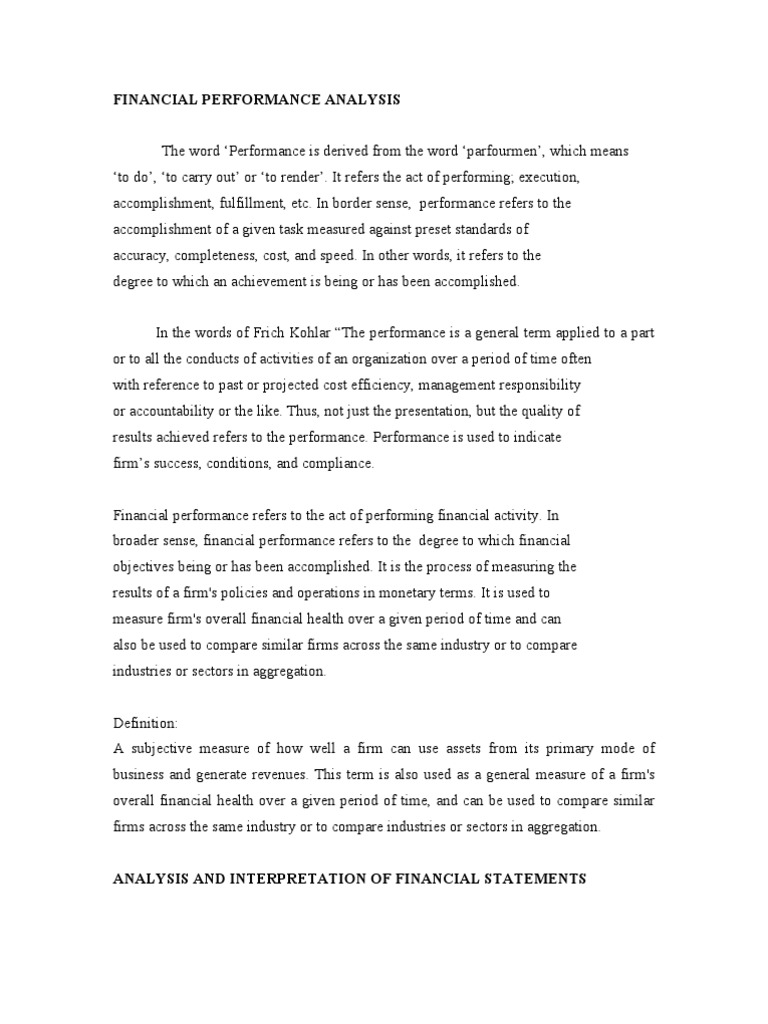Financial Performance Analysis | PDF | Income Statement | Equity (Finance)