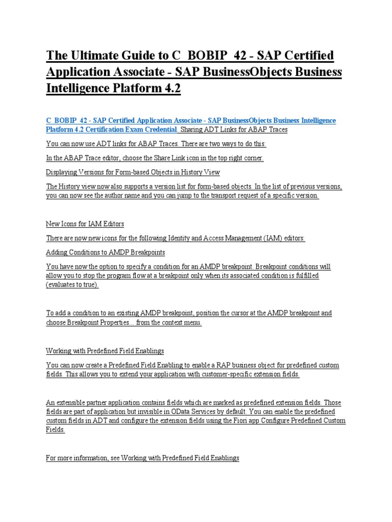 The Ultimate Guide To C - BOBIP - 42 - SAP Certified Application Associate - SAP BusinessObjects ...