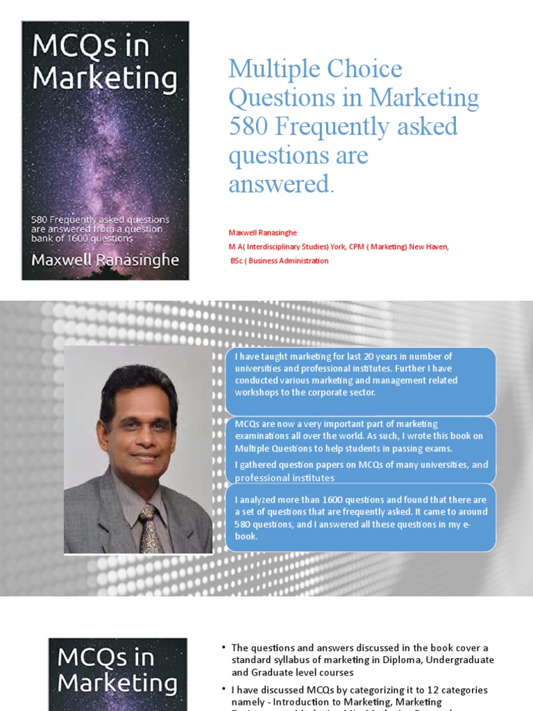 Marketing MCQs: Chapter 4 Insights | PDF | Marketing | Multiple Choice
