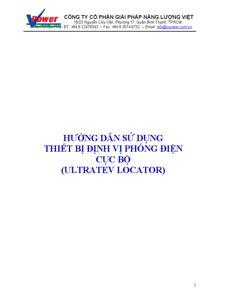 Huong Dan Su Dung UltraTEV Locator (Rev) | PDF