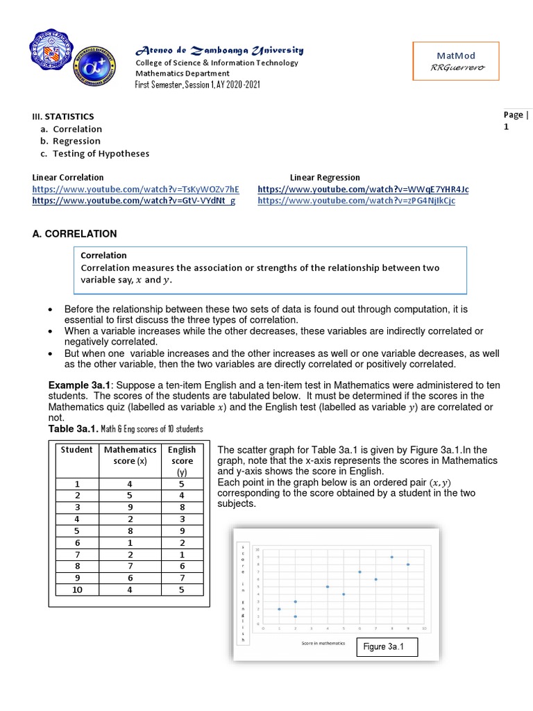Lecture Notes #4 Correlation | PDF | Correlation And Dependence ...