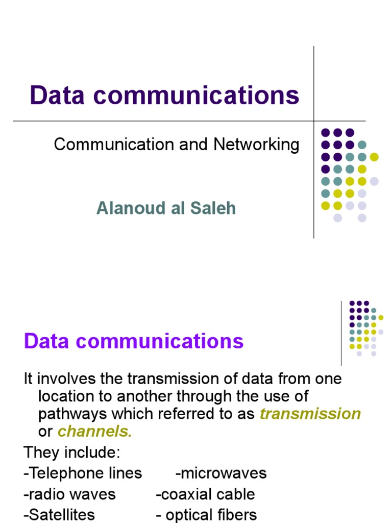 Data Communication Basics | PDF | Computer Network | Transmission Medium