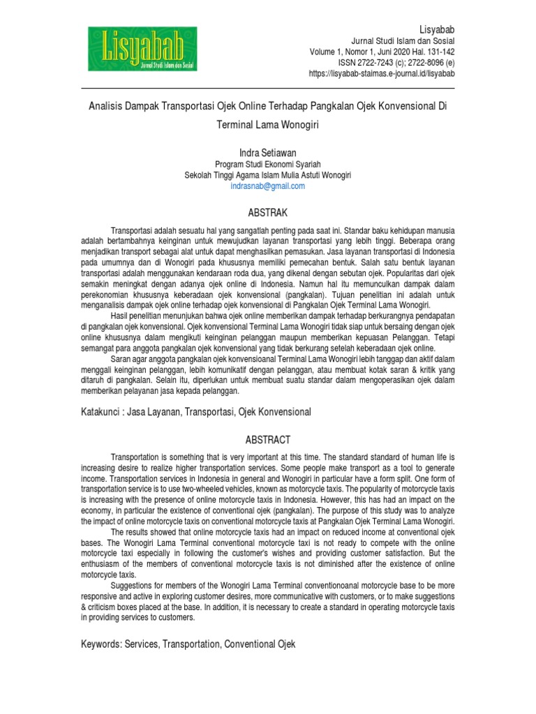 Dampak Ojek Online | PDF